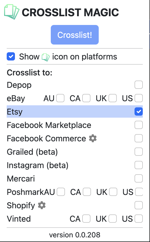 Crosslist Magic: Copy listings between Poshmark, Depop, Mercari and eBay