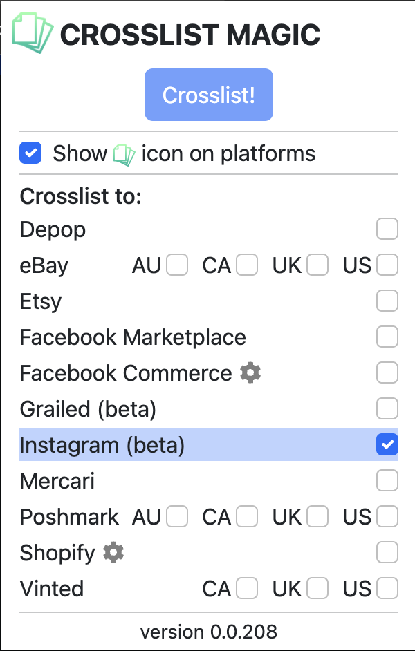 Crosslist Magic: Copy listings between Poshmark, Depop, Mercari and eBay