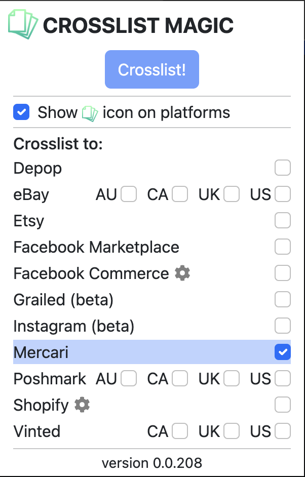 Crosslist Magic: Copy listings between Poshmark, Depop, Mercari and eBay